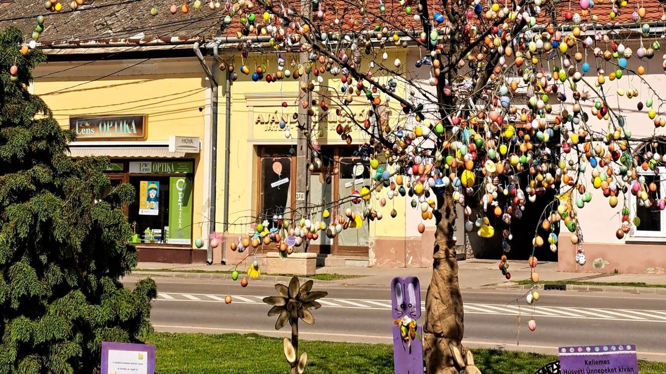 Elkészült a város gyönyörű tojásfája