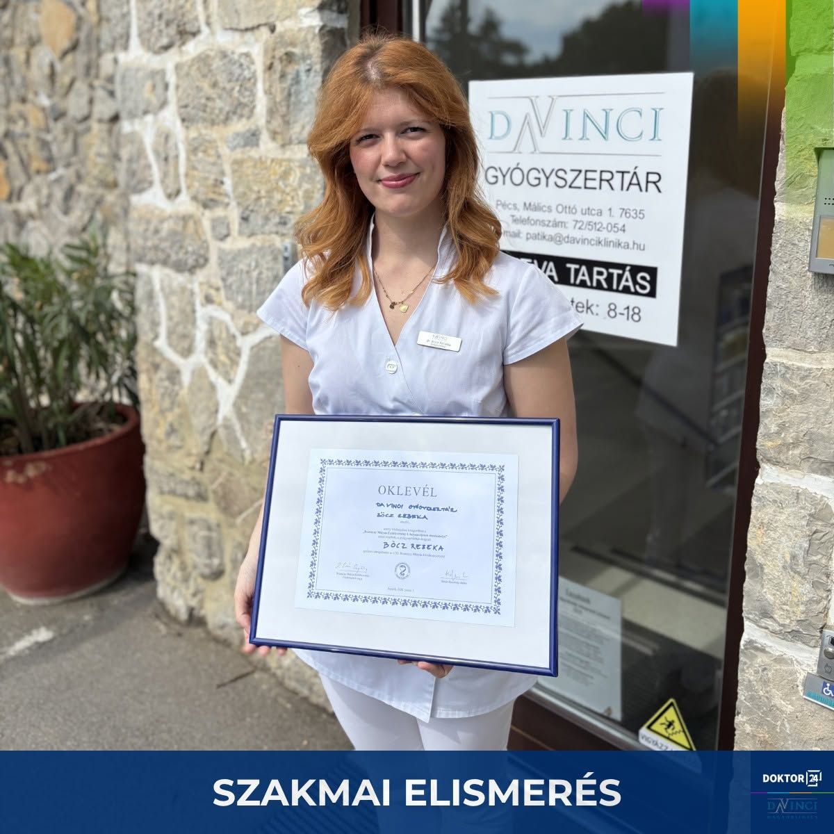 Dr. Böcz Rebeka szakmai elismerésben részesült